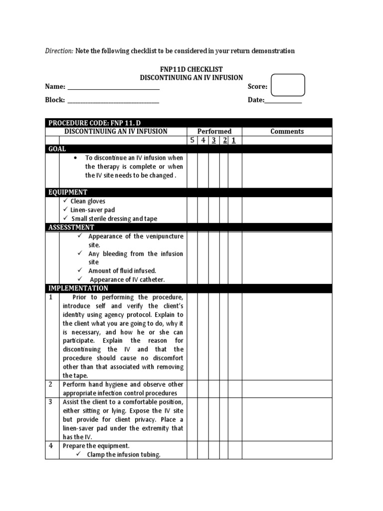 Discontinuing An Ivf Infusion | PDF | Intravenous Therapy | Clinical ...