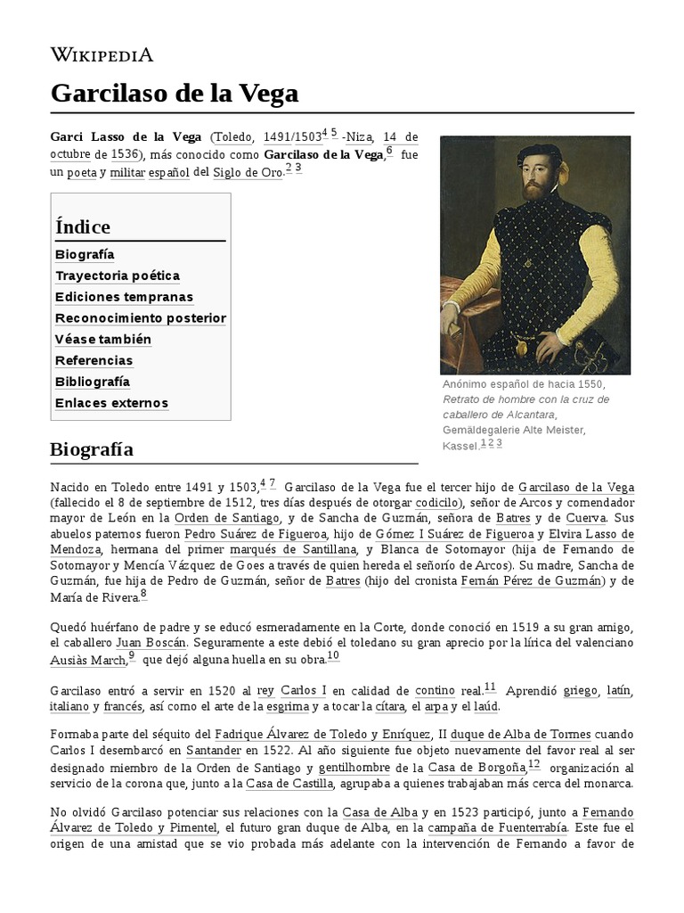 Biografía de Garcilaso de la Vega | PDF | Clásicos
