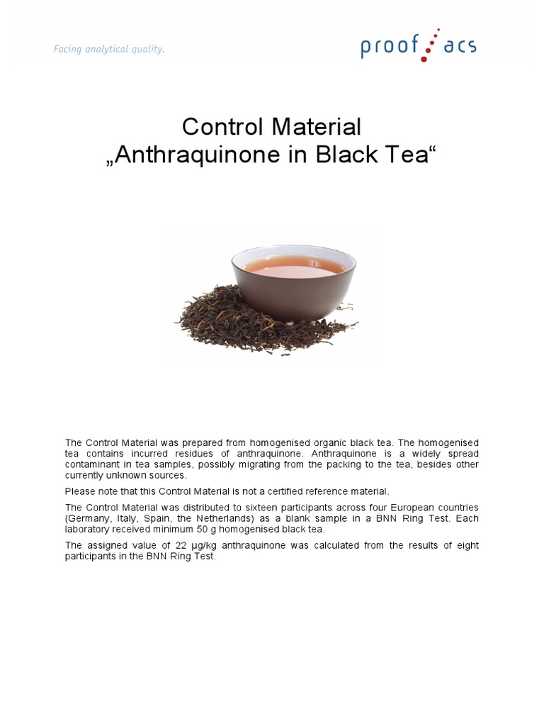 Anthraquinone Control Material in Black Tea | PDF | Wellness