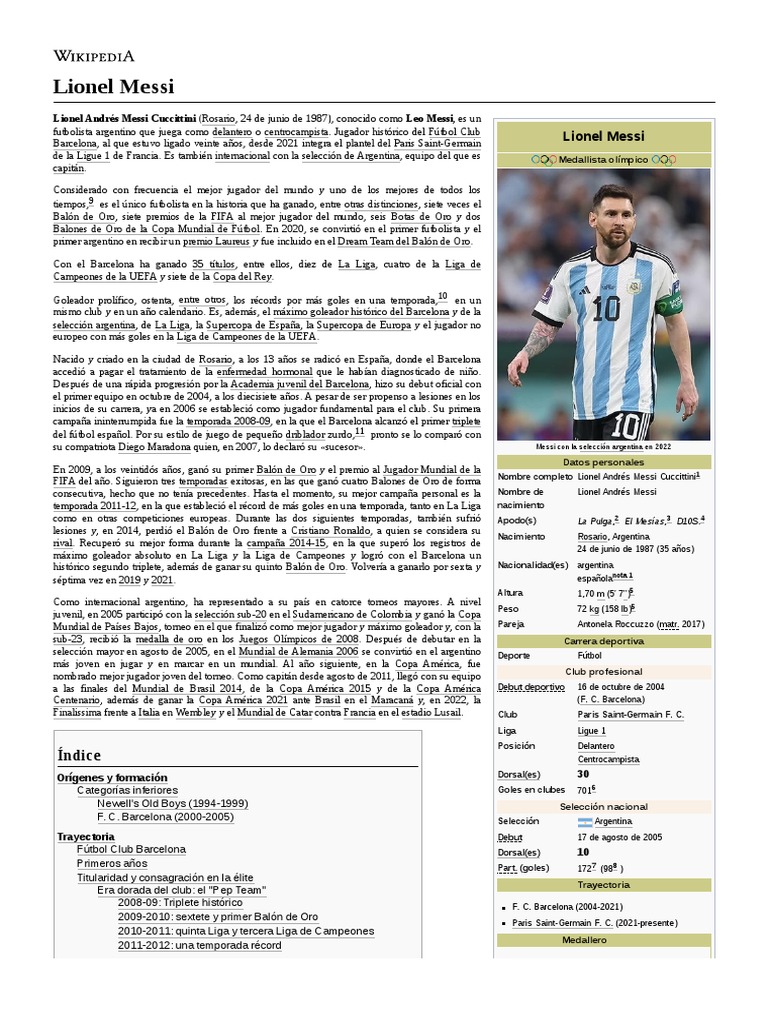 Lionel Messi PDF | PDF | Lionel Messi | FC Barcelona