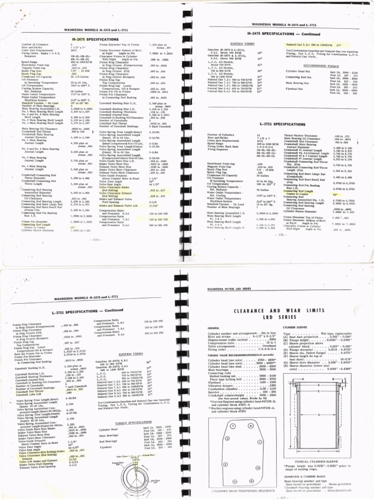 Waukesha Models - Specifications | PDF