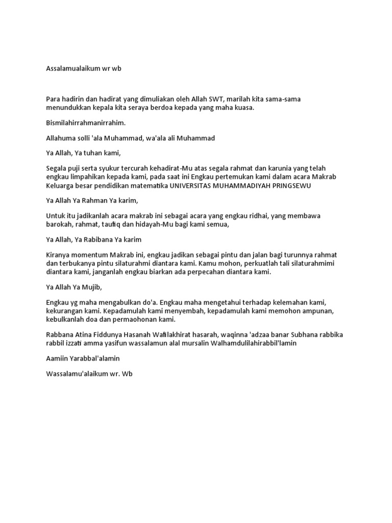 Doa Makrab 2022 | PDF