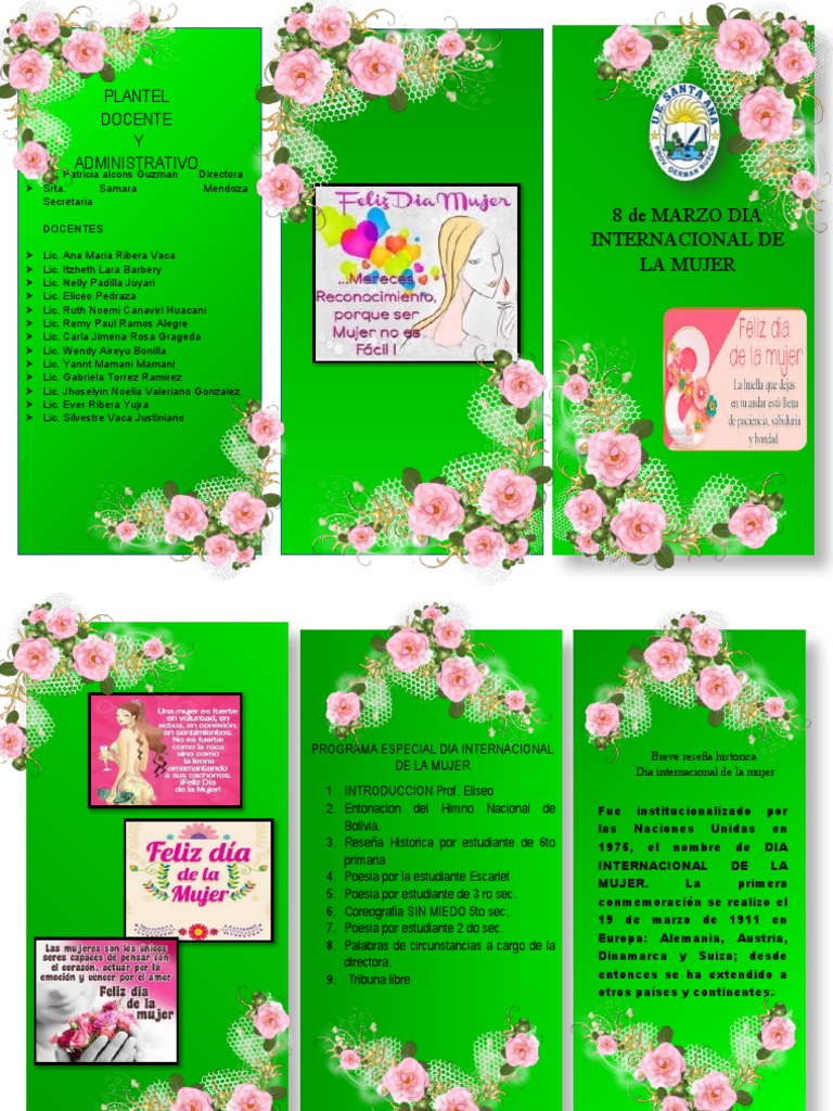 Triptico Dia de La Mujer | PDF