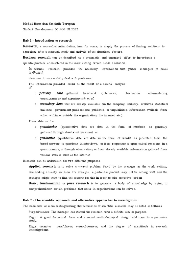 Modul Tutorial - Riset Dan Statistik Terapan | PDF | Level Of Measurement | Sampling (Statistics)