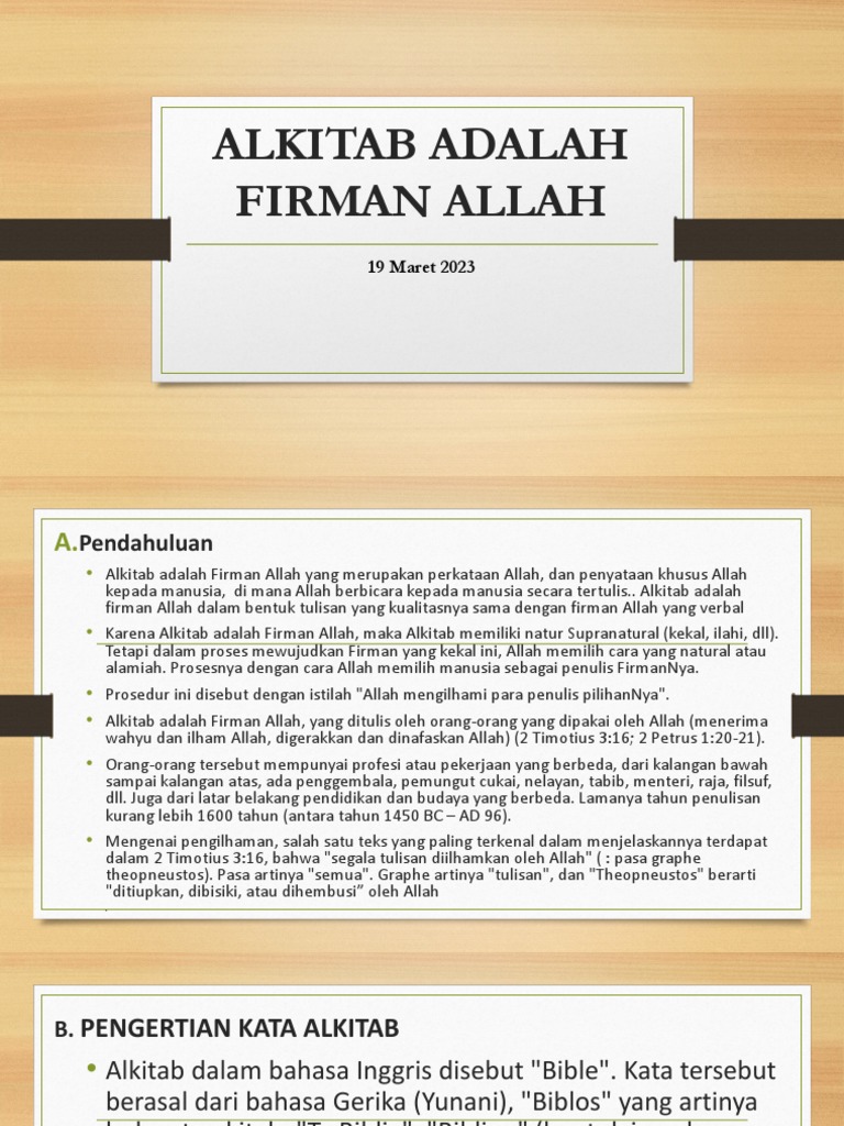 Alkitab Adalah Firman Allah - PI No 3 | PDF