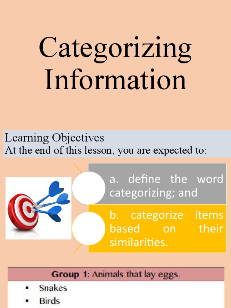 Categorizing Information | PDF