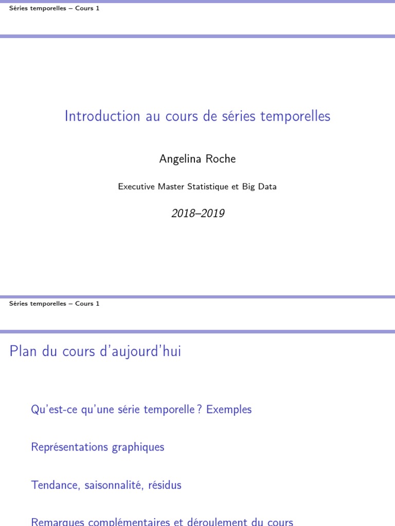 SeriesTemp Cours1 | PDF | Séries chronologiques | Processus stochastique