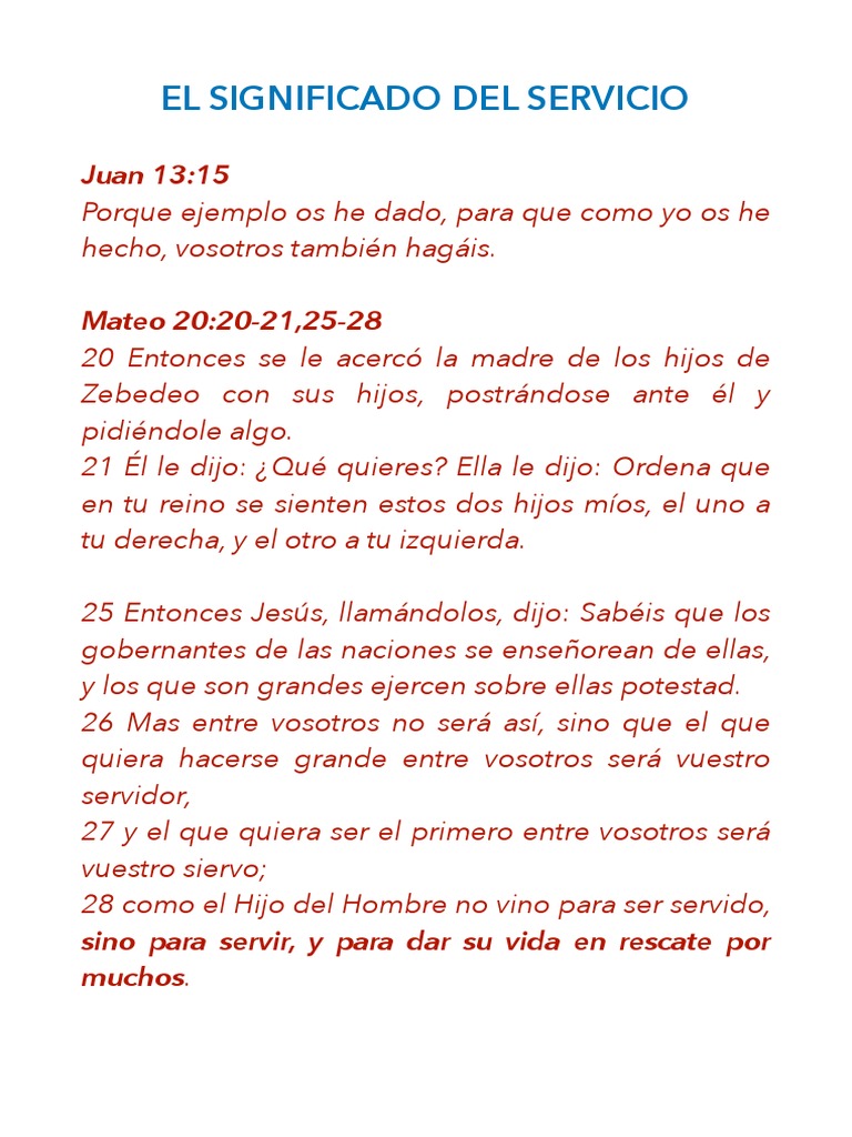 El Significado Del Servicio | PDF | Jesús | Juan el apóstol
