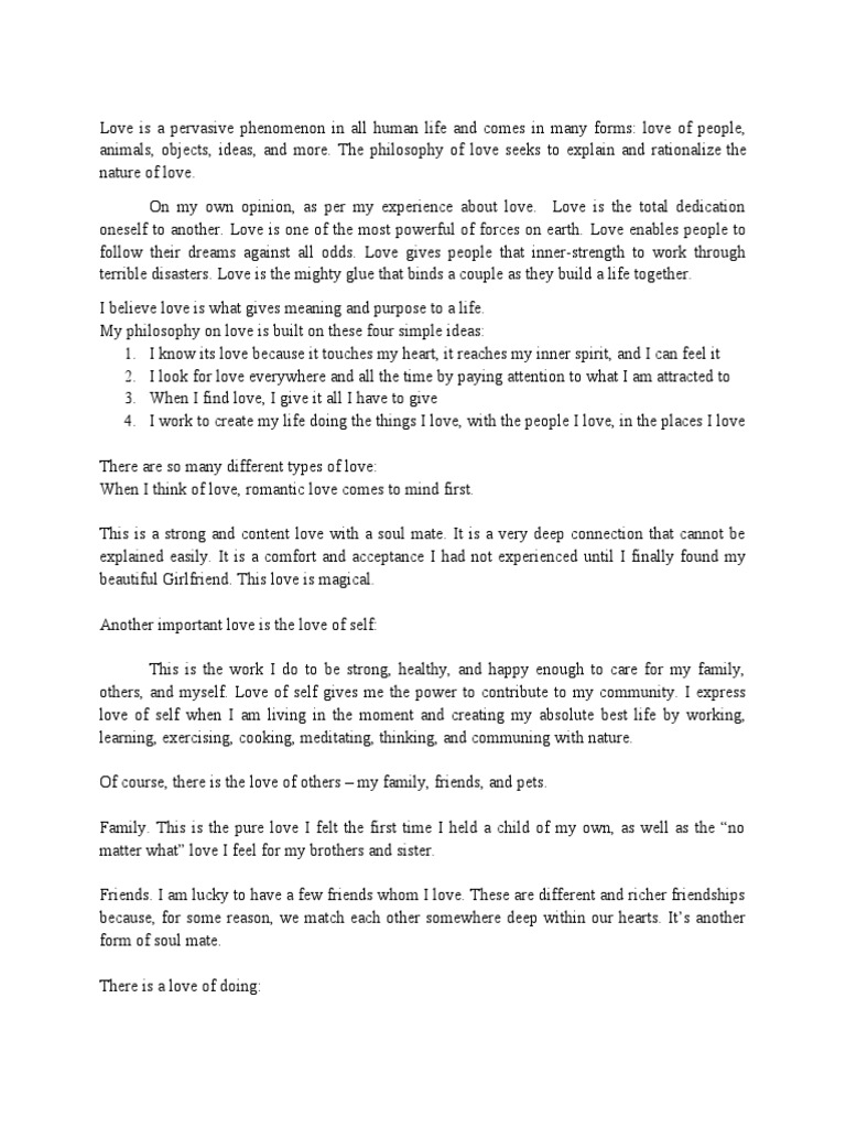 Rizal Love Philosophy | PDF | Love | Psychology