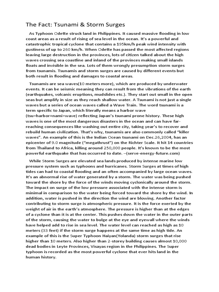Between Tsunami and Storm Surges | PDF | Tsunami | Storm Surge