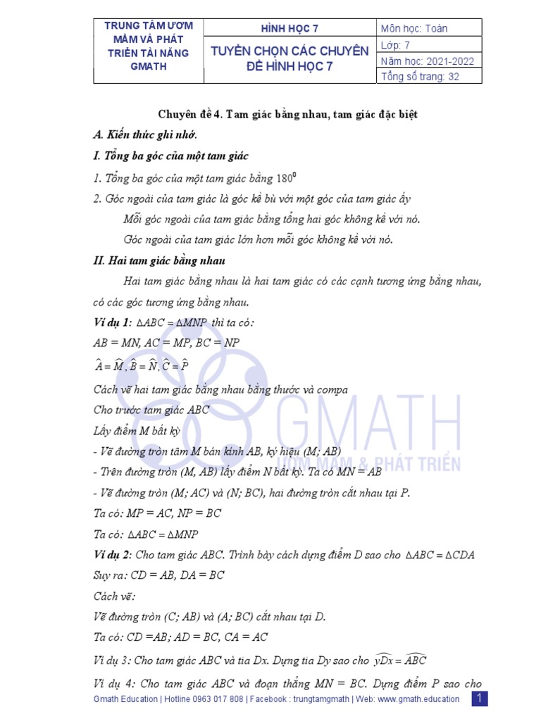 GMATH - Tam Giac Bang Nhau | PDF