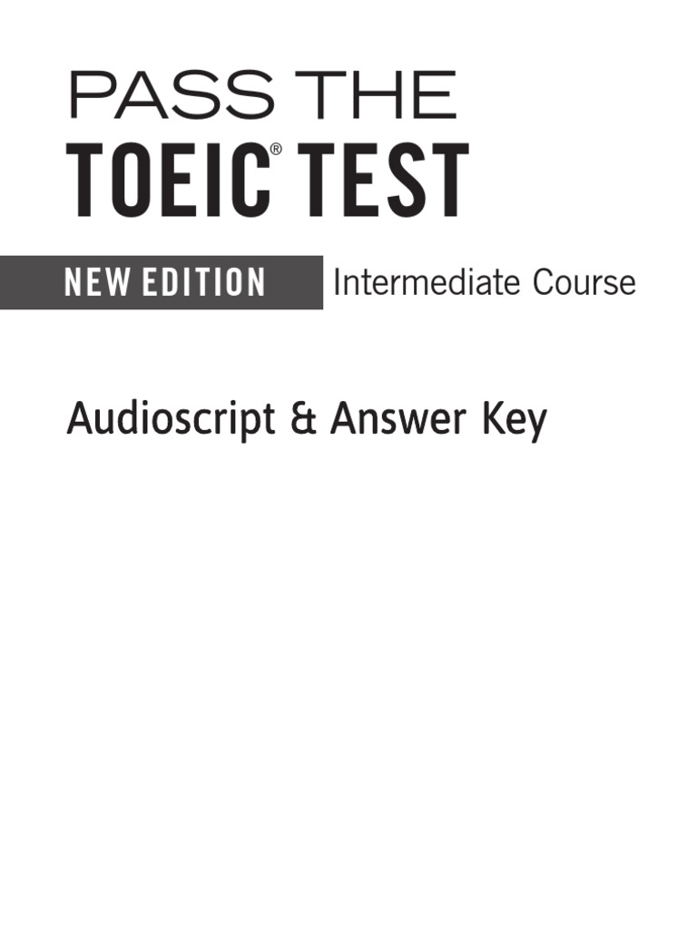 PasstheTOEICTest Intermediate AudioscriptAK PDF | PDF