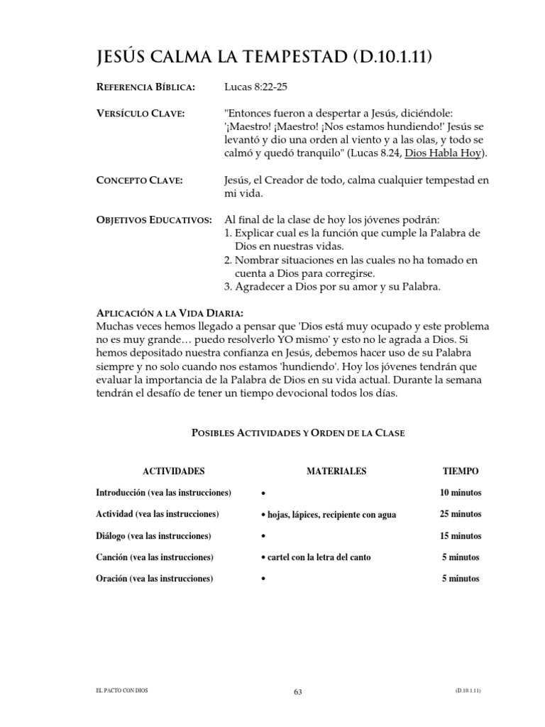 11 Jesus Calma La Tempestad | PDF | Dios | Oración