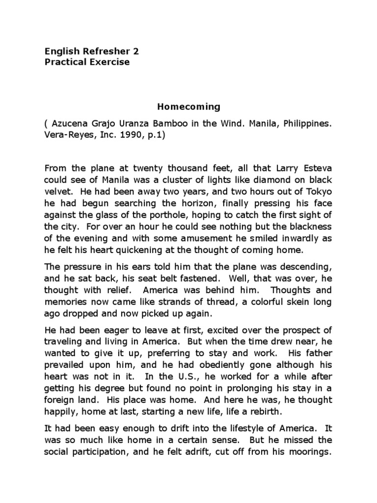 English Refresher 2 PRACTICAL EXERCISE | PDF