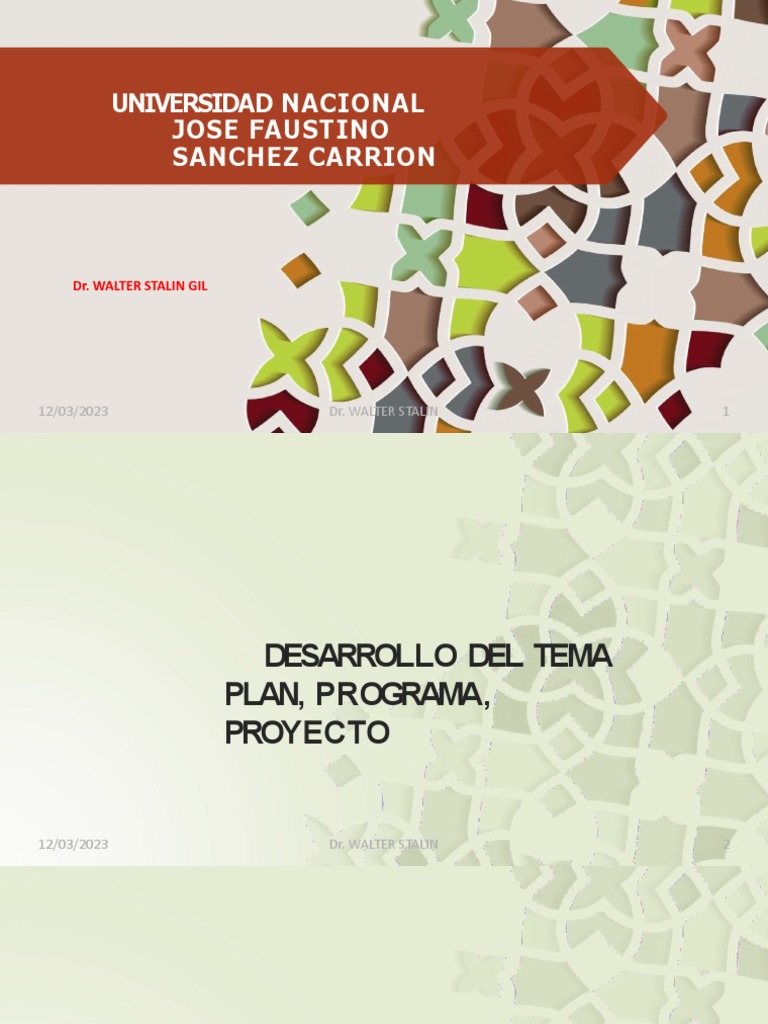 Conceptos y Diferencias de Plan Programa y Proyecto | PDF ...