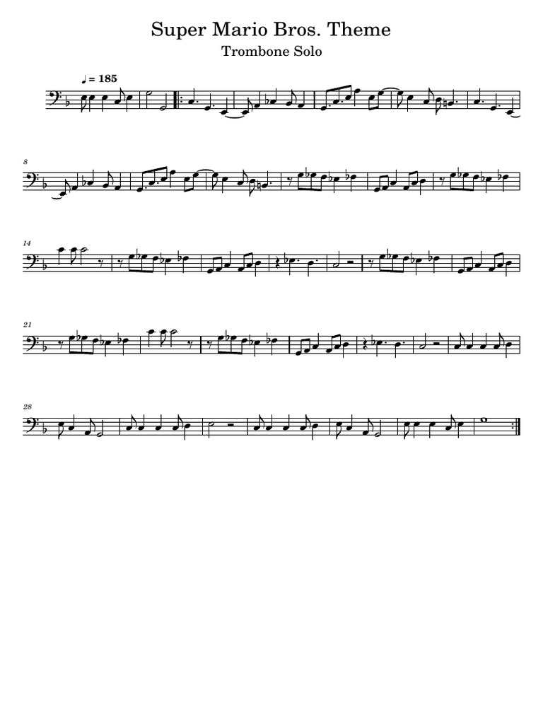 Super_Mario_Bros_Overworld_Theme__Trombone_Solo | PDF