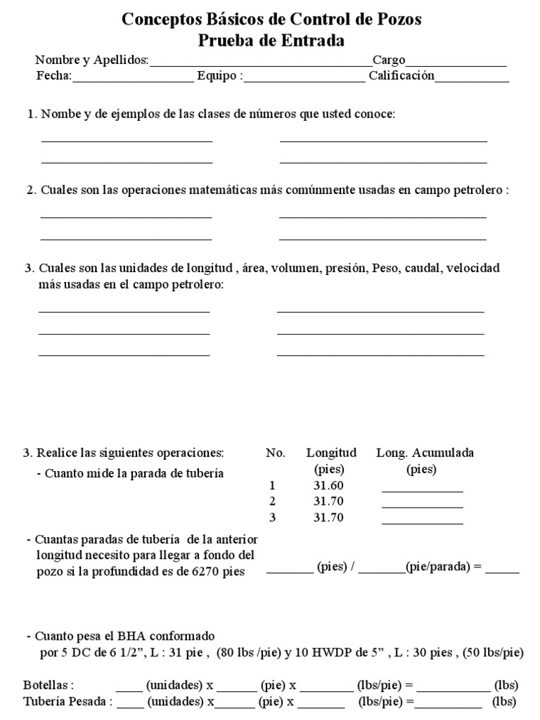 Conceptos Básicos de Control de Pozos | PDF | Presión | Volumen