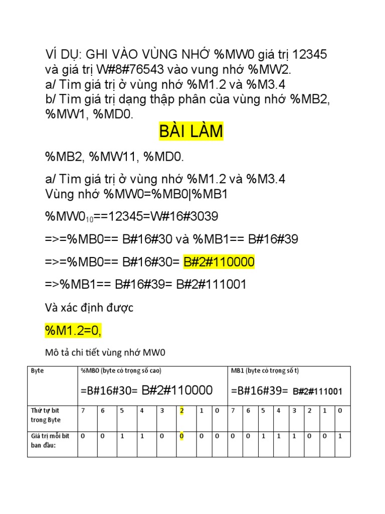 HUONG DAN BAI TAP PLC Vung Nho | PDF