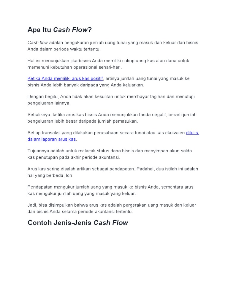 Panduan Praktis Cash Flow Bisnis | PDF