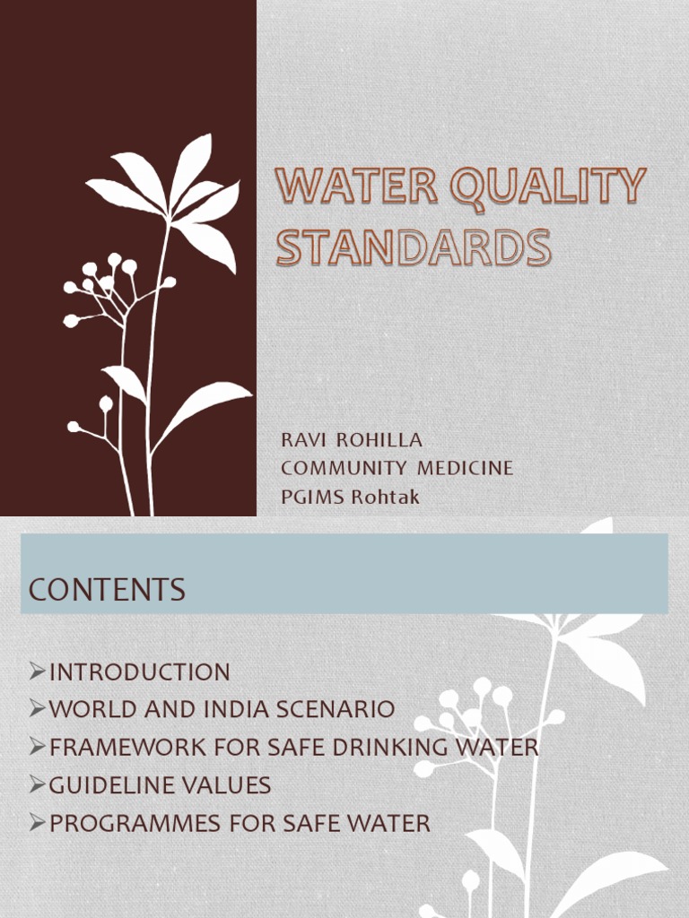 Framework for Safe Drinking Water | PDF | Drinking Water | Water Quality