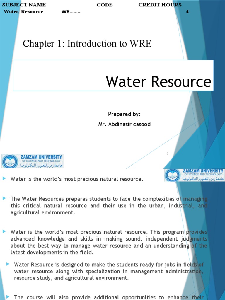 Chapter 1 - Introduction To Water Resources Engineering | PDF | Water ...