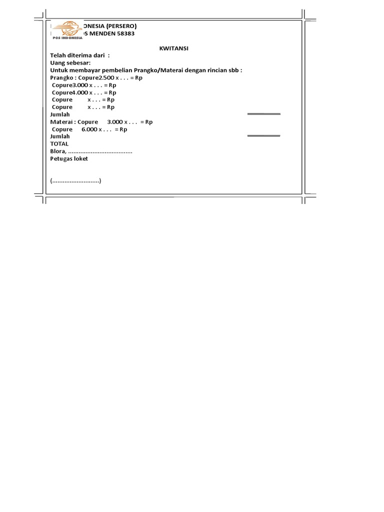 Nota Kantor Pos | PDF