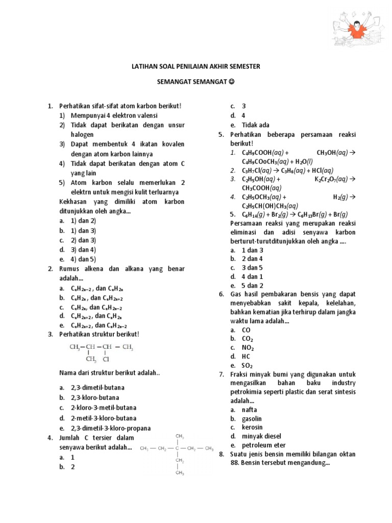 Latihan Soal Pas Kimia Kelas Xi | PDF