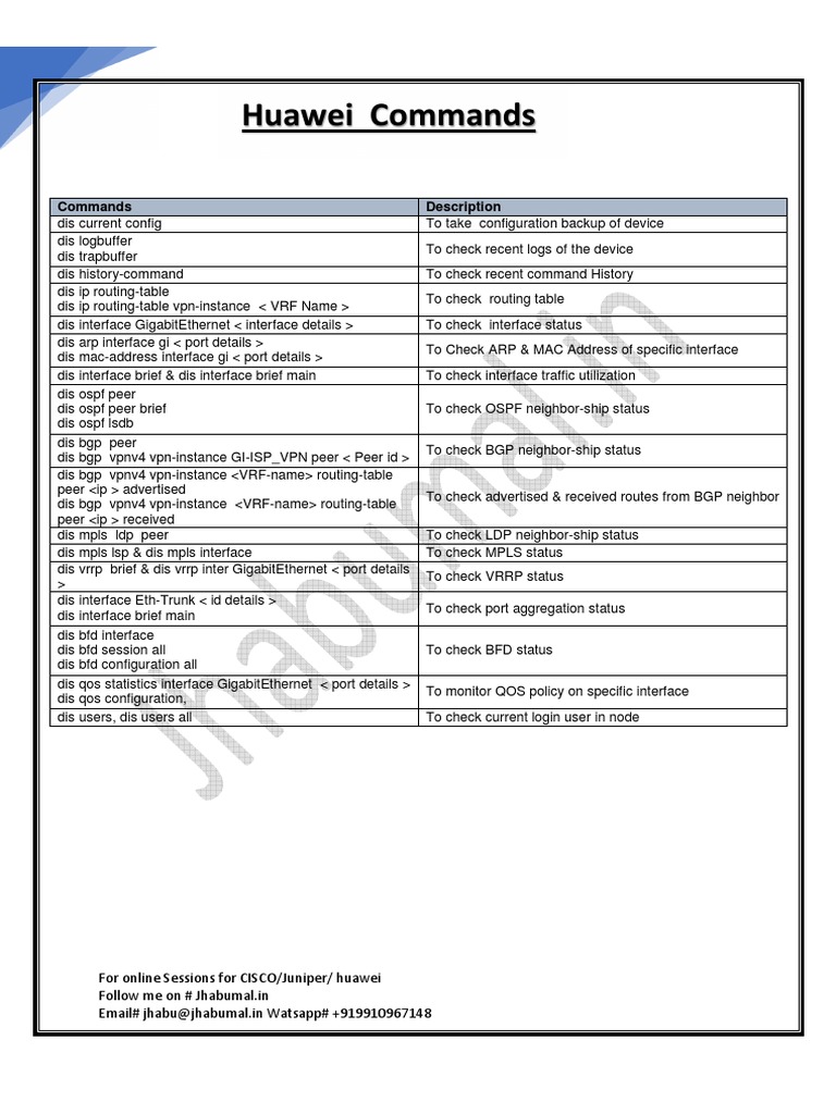 Huawei Commands | PDF | Networking | Multiprotocol Label Switching