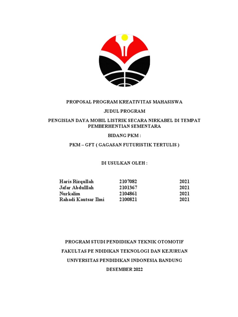 Proposal PKM GFT: Pengisian Nirkabel Mobil | PDF