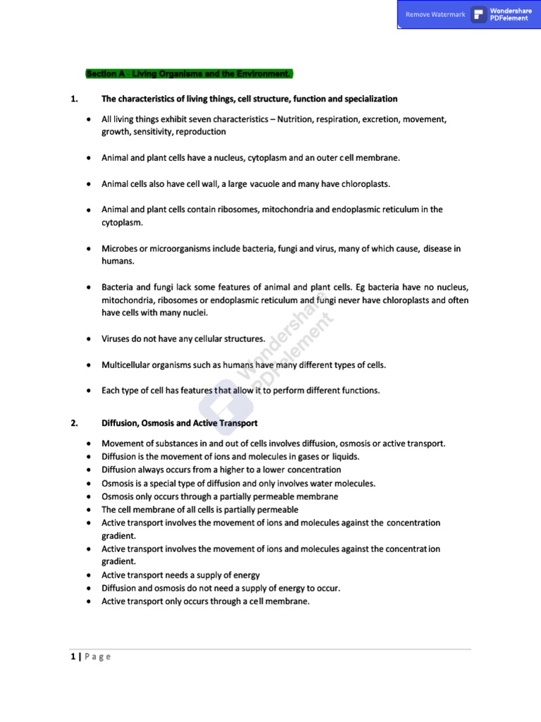 CXC Human and Social Biology CSEC Notes PDF | Download Free PDF | Vein ...