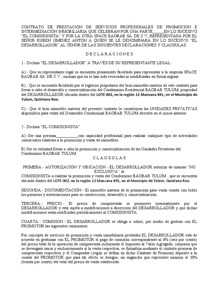 Contrato de Comision | PDF | Pagos | Condominio Contrato de Comision | PDF | Pagos | Condominio