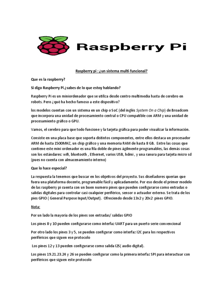 Raspberry Pi Pdf Raspberry Pi Hardware De La Computadora