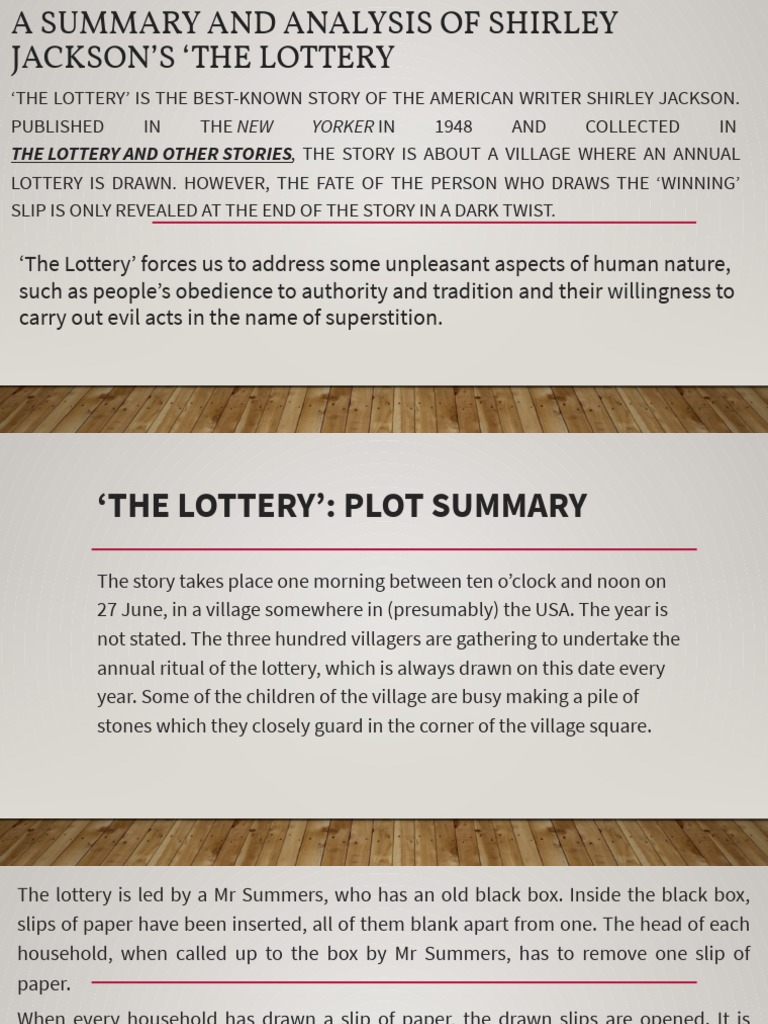 A Summary and Analysis of Shirley Jackson's | PDF