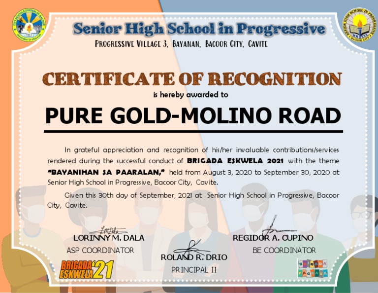 18.-Pure-Gold-Molino Road Certificate | PDF