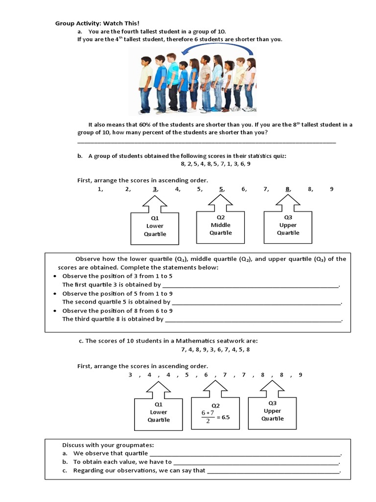 Student Scores and Quartile Analysis | PDF | Quartile