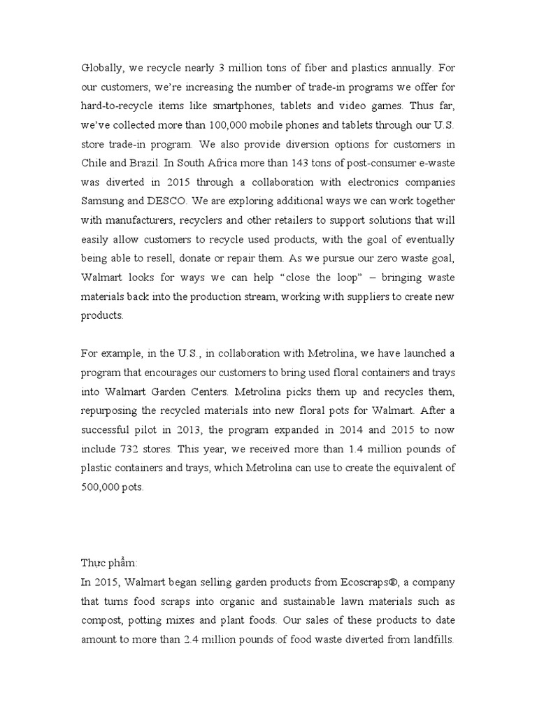 Globally | PDF | Recycling | Walmart