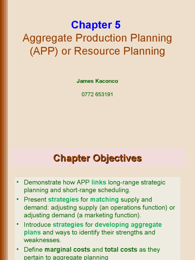 Chapter 5 Aggregate Planning | PDF | Labour Economics | Inventory