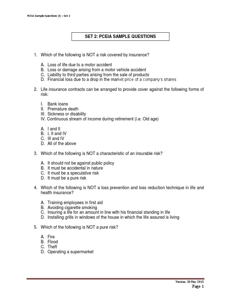 PCE Set2 PDF | PDF | Insurance | Life Insurance
