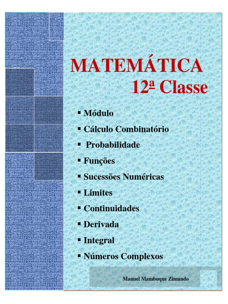 Manual de Matematica 12 Classe PDF | PDF | Função (Matemática) | Derivado