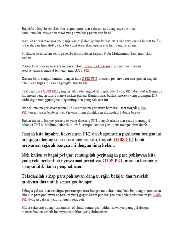 Amanat Pembina Upacara Tentang Pki | PDF