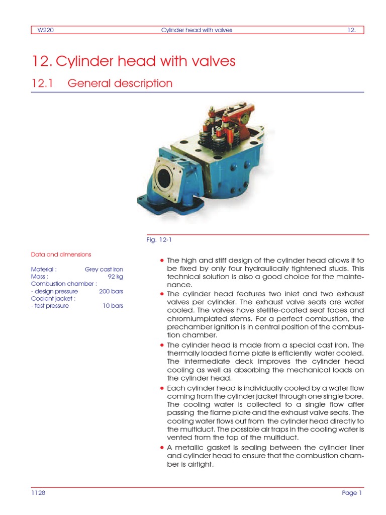 Chapter 12 - Cylinder Head With Valves | PDF | Valve | Mechanical ...