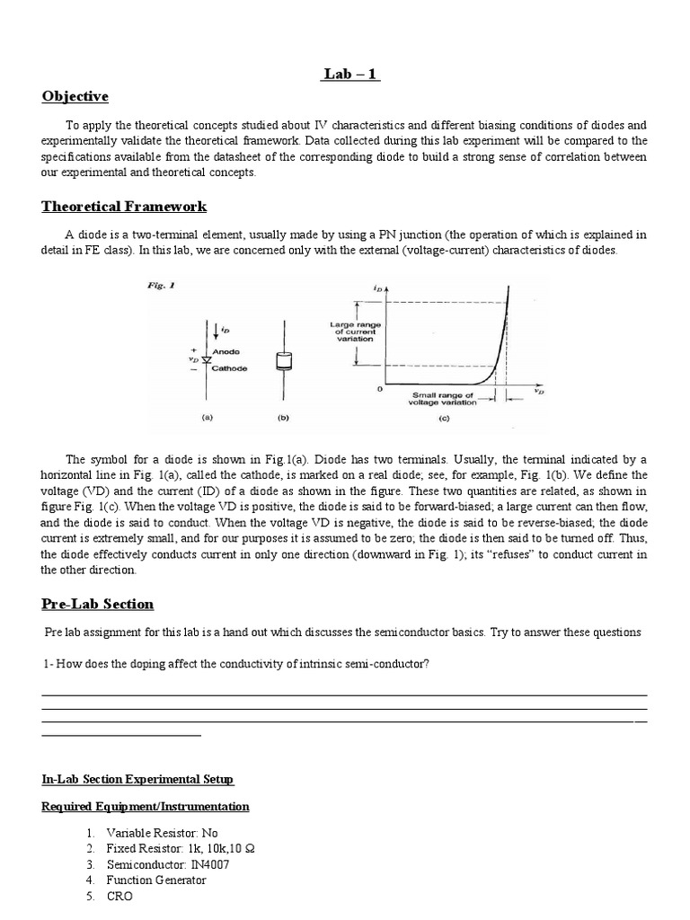 Experimentally Study The IV Curves of Diode | PDF | Diode | P–N Junction