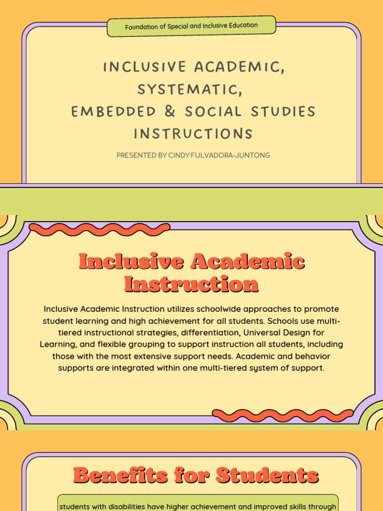 Inclusive Academic Instruction | PDF | Inclusion (Education) | Literacy