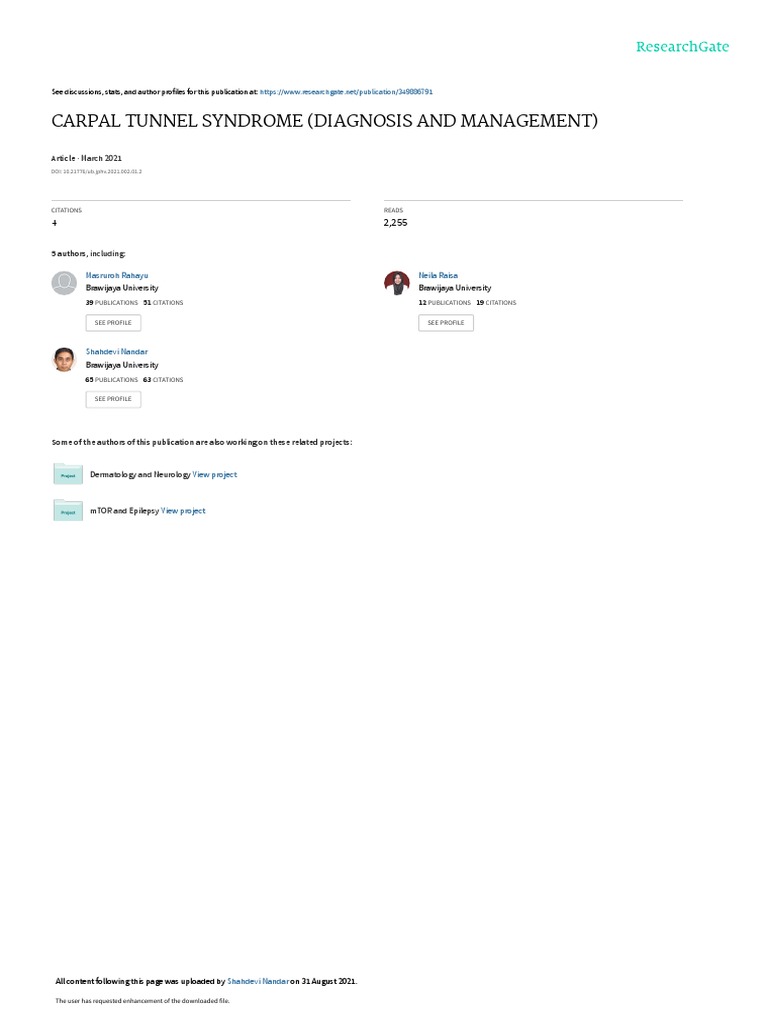 Patofisiologi CTS 1 | PDF | Carpal Tunnel Syndrome | Medical Specialties