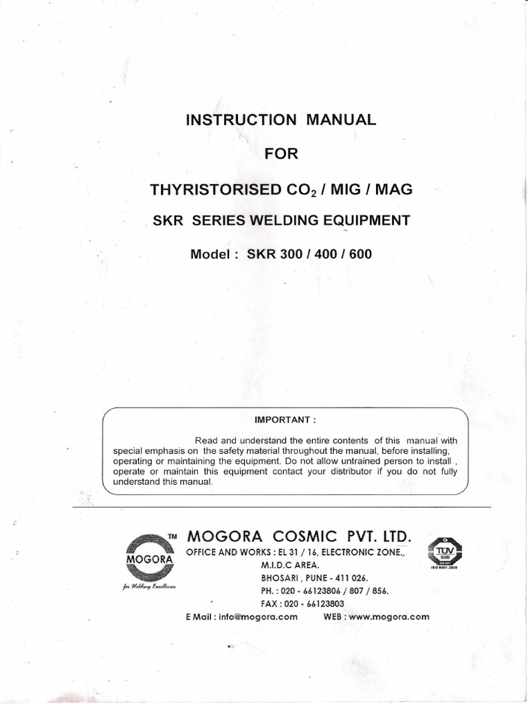 Welding Machine SKR 400 | PDF | Welding | Construction