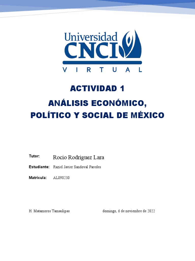 Actividad 1 Analisis Economico Politico Y Social De México Pdf