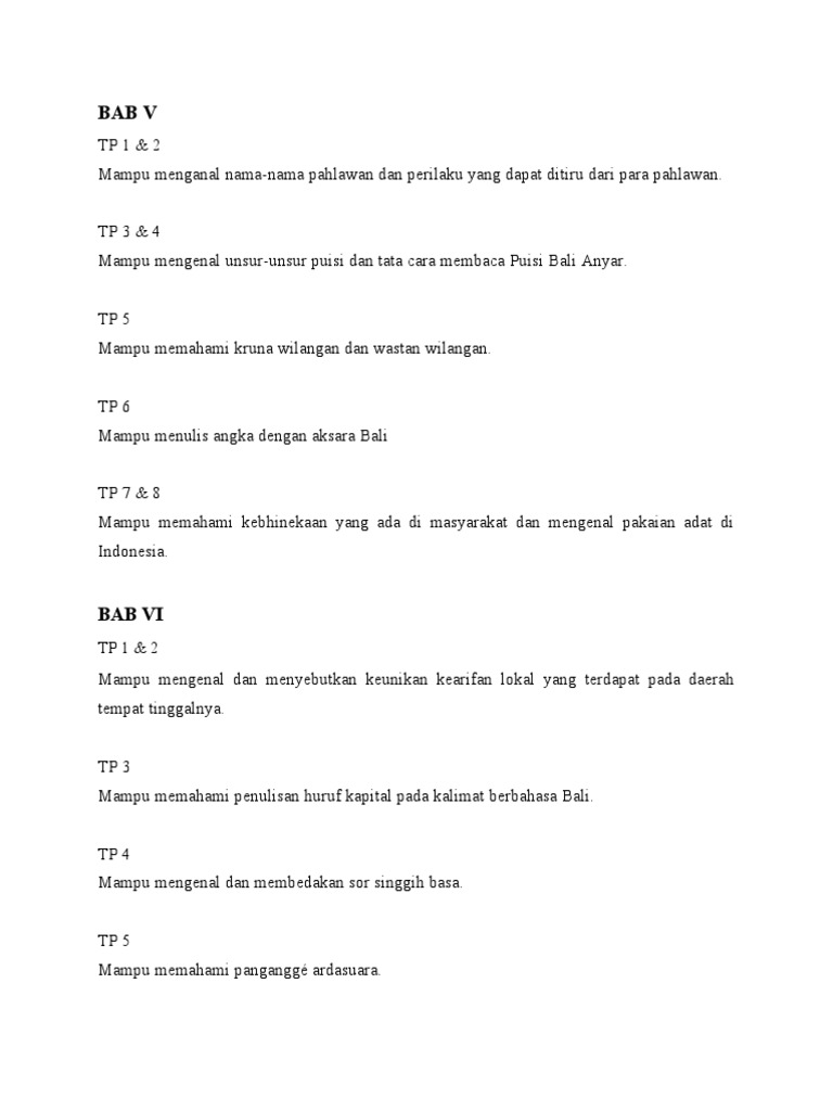 TP Bahasa Bali KELAS 4 SEMESTER 2 | PDF