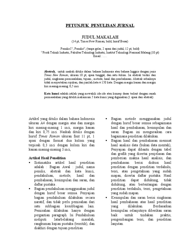 Template Penulisan Jurnal Pdf