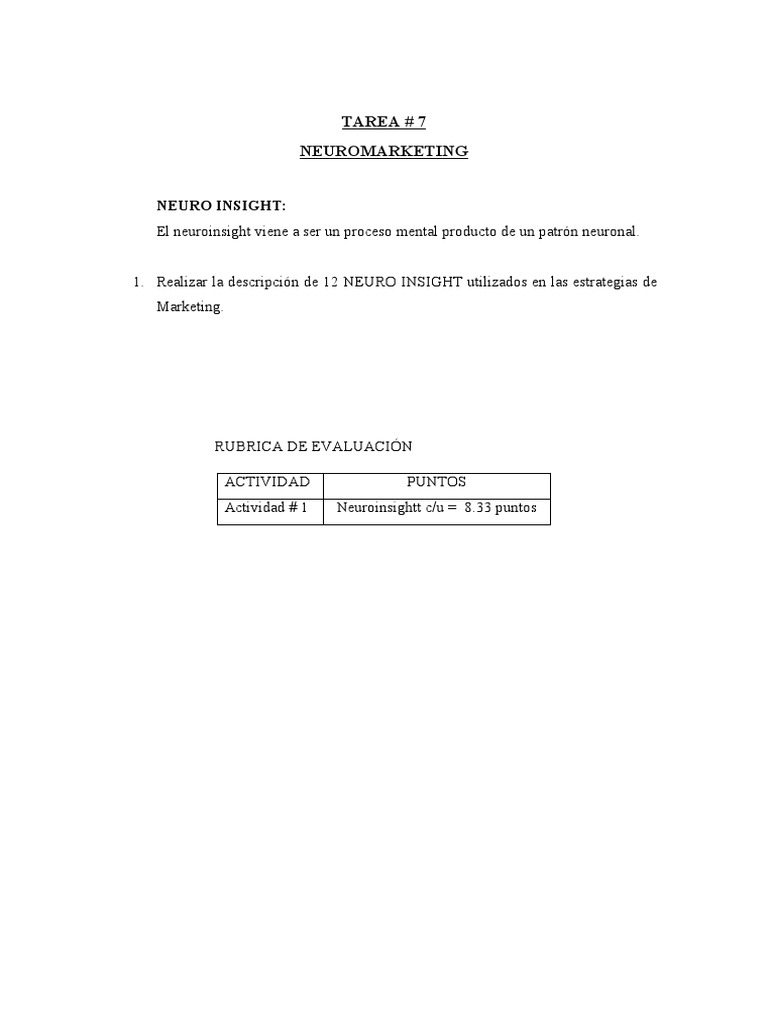 Neuro Insight:: Tarea # 7 Neuromarketing | PDF