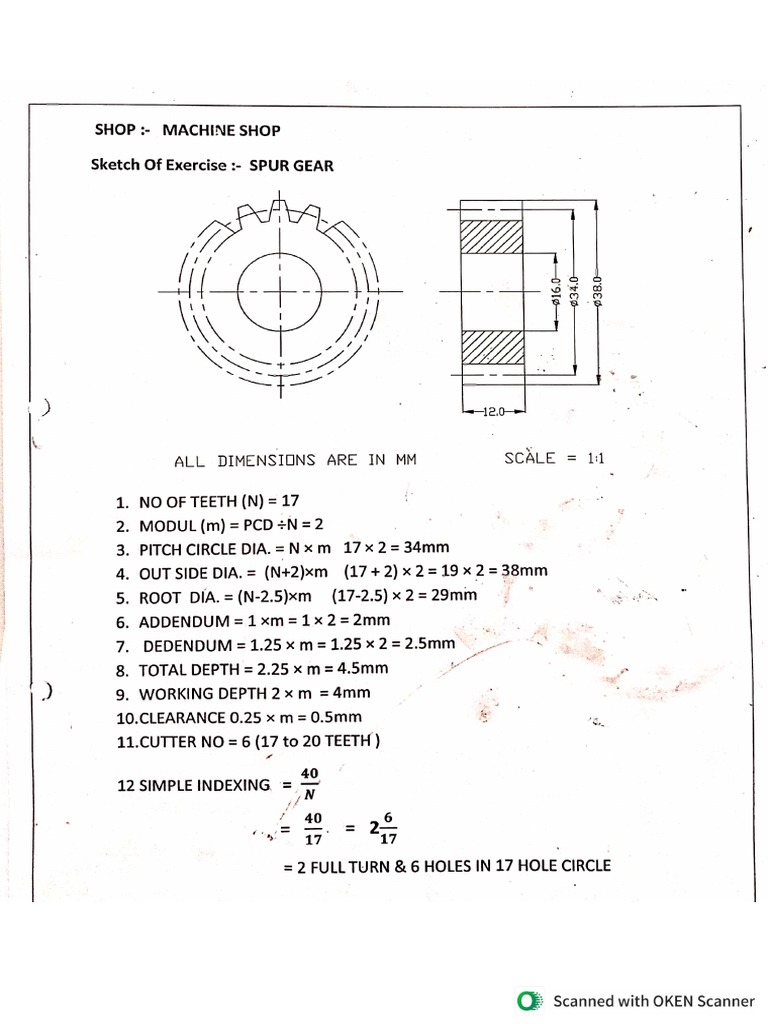 Spur Gear Drawing | PDF